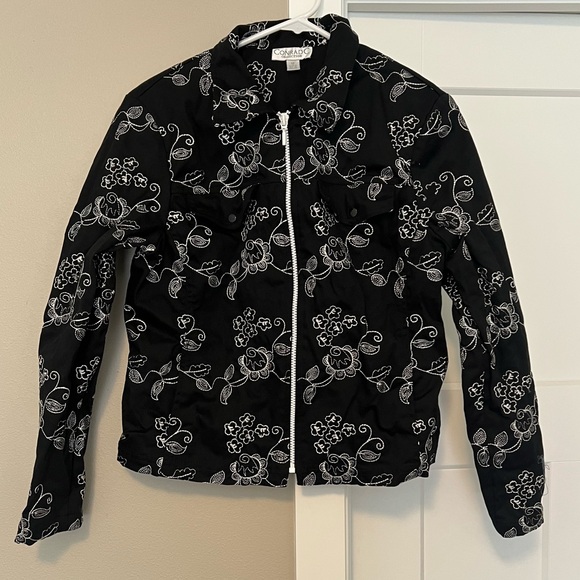 Conrad C Collection | Jackets & Coats | Black And White Floral Bomber ...